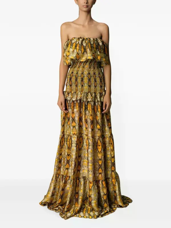 MIAU BY CLARA ROTESCU Meraki Ruffled Maxi Dress - Yellow