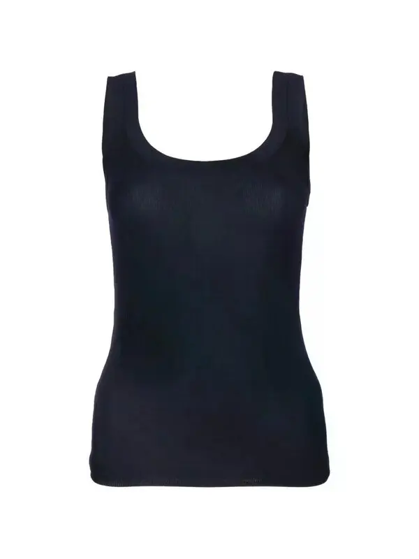 Elisabetta Franchi Ribbed-knit Logo-plaque Tank Top - Blue