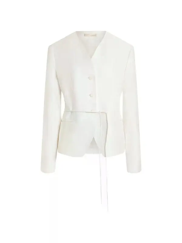 12 STOREEZ Aurelia V-neck Jacket - White