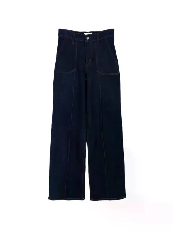 FRAME Le Slim Palazzo Pintuck-pocket Jeans - Blue
