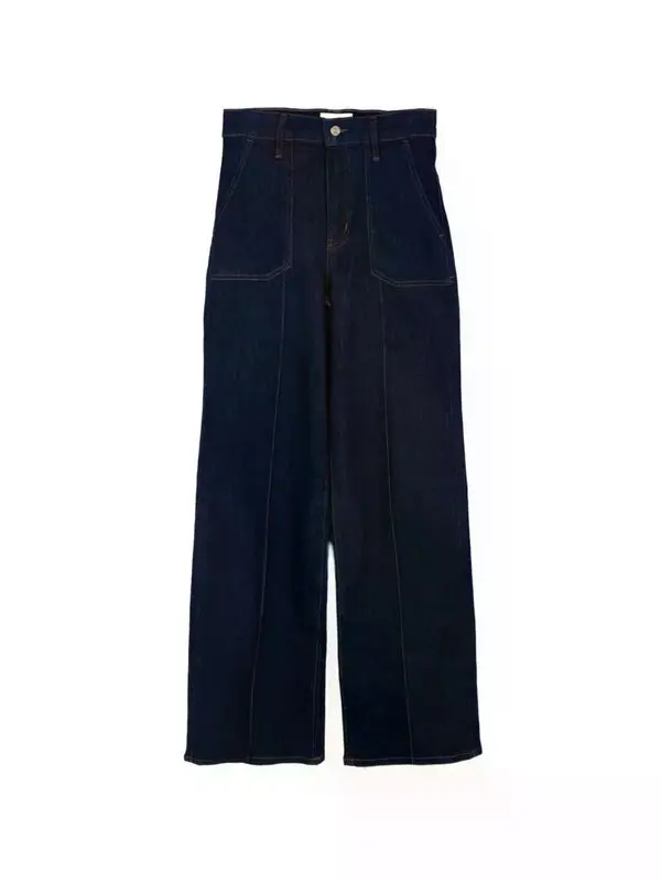 FRAME Le Slim Palazzo Pintuck-pocket Jeans - Blue