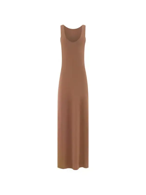 12 STOREEZ Mawata Scoop-neck Maxi Dress - Brown