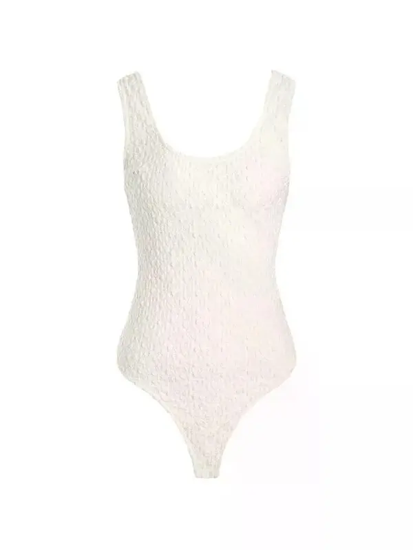 12 STOREEZ Primrose Lace Bodysuit - White