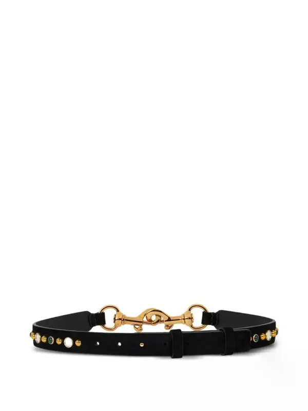 Etro Suede Pony Belt With Jewel Studs