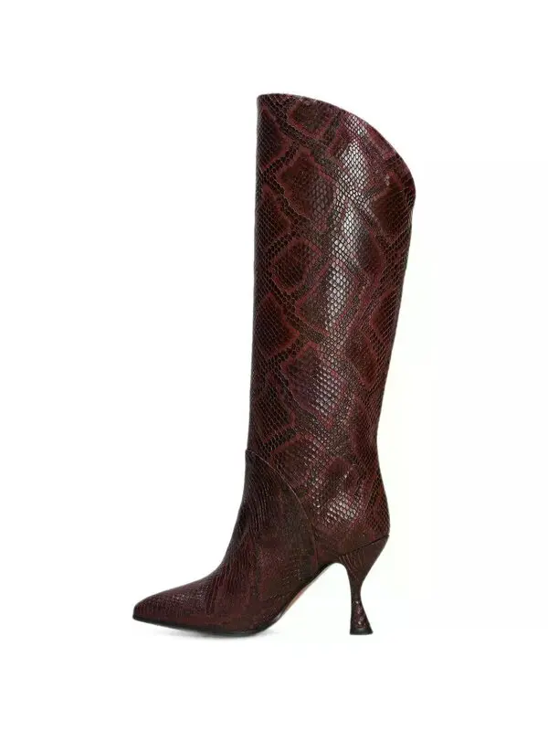 CASTAGNA Snake-effect Knee-high Boots