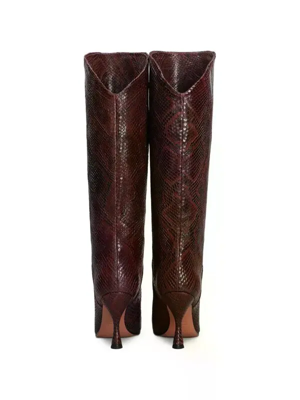 CASTAGNA Snake-effect Knee-high Boots - Red