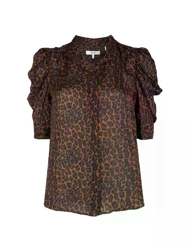 FRAME Gillian Leopard-print Top - Brown