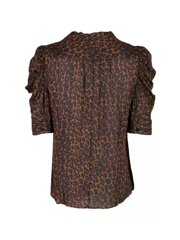 FRAME Gillian Leopard-print Top