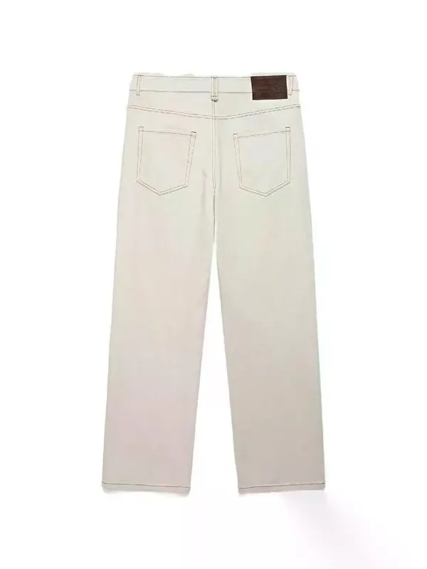 Shanghai Tang Contrast Stitch Straight Leg Jeans