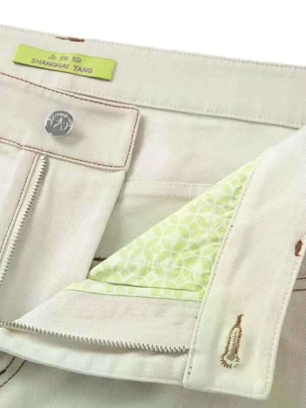 Shanghai Tang Contrast Stitch Straight Leg Jeans
