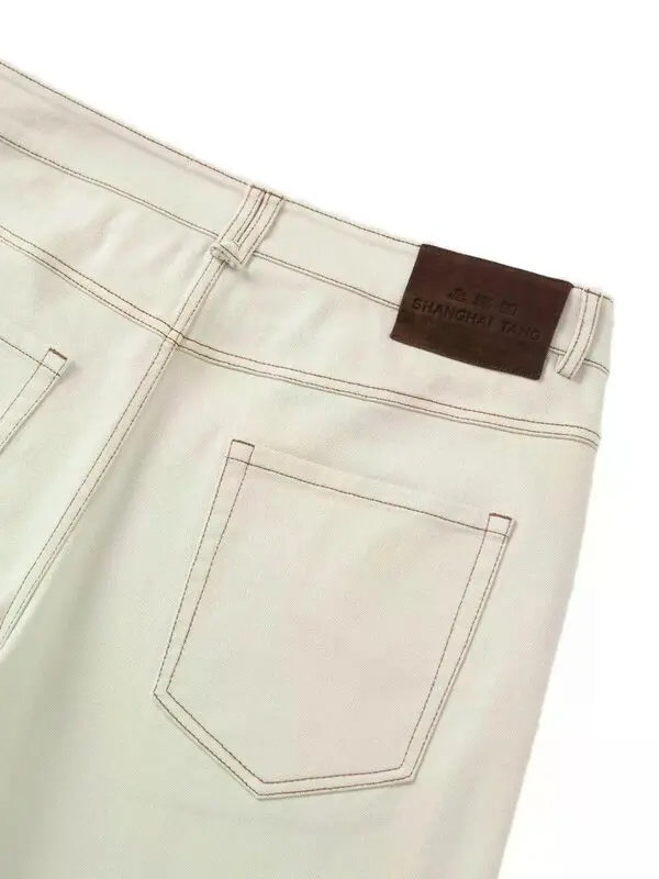 Shanghai Tang Contrast Stitch Straight Leg Jeans