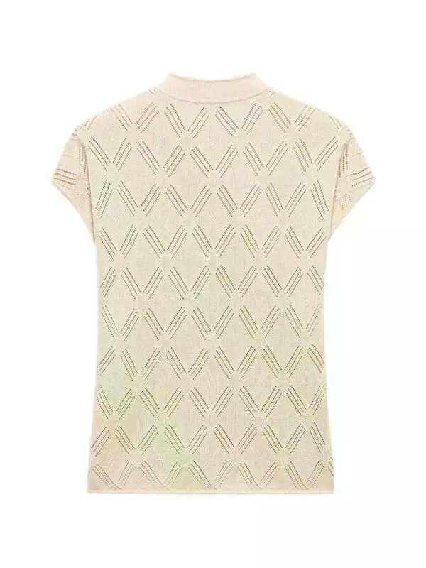 Shanghai Tang Openwork Knit Frog-fastening Top