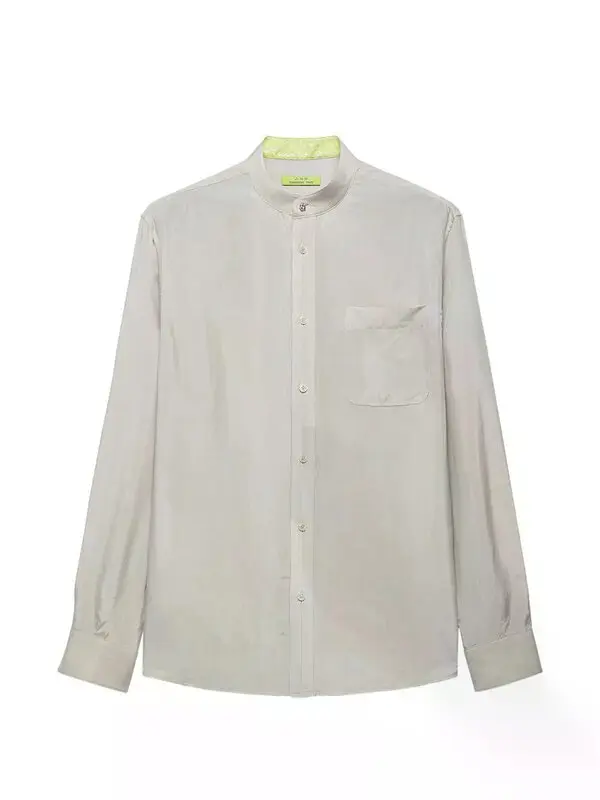 Shanghai Tang Fortune Mandarin-collar Chest-pocket Shirt - Neutrals