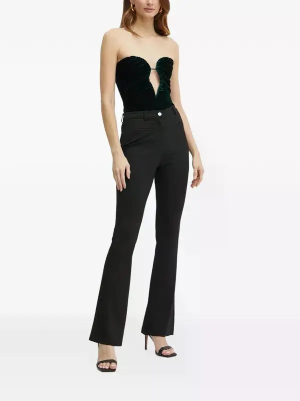 Bardot Khalia Velvet-effect Ruched Bodysuit