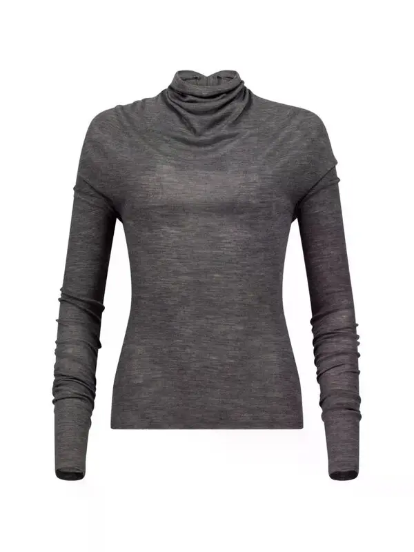 Victoria Beckham Draped Long-sleeve Top - Grey