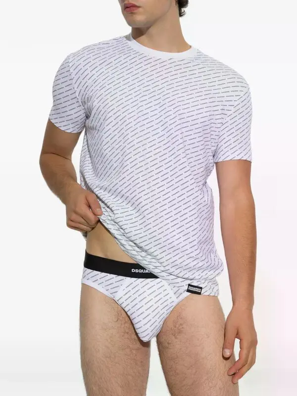 Dsquared2 Logo-print Briefs And Undershirt Set - White