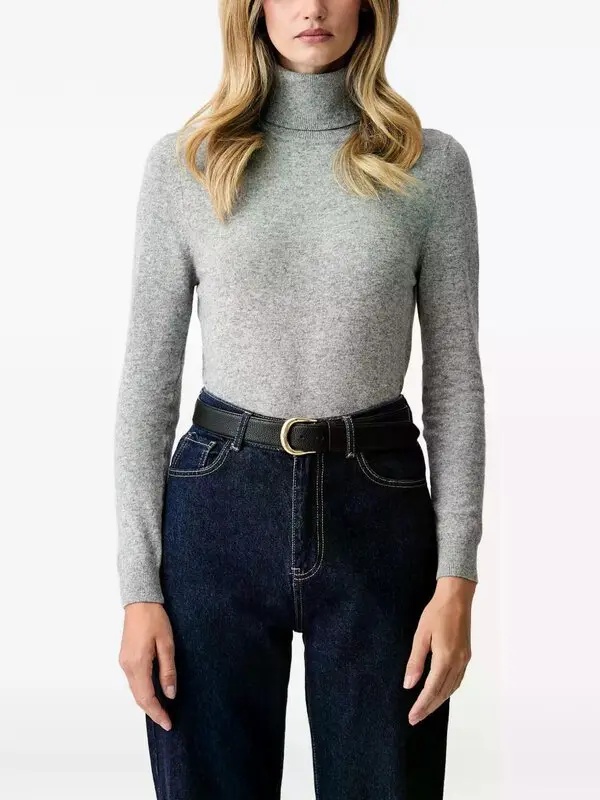 Barbour Pendle Tartan-patch Roll-neck Sweater - Grey