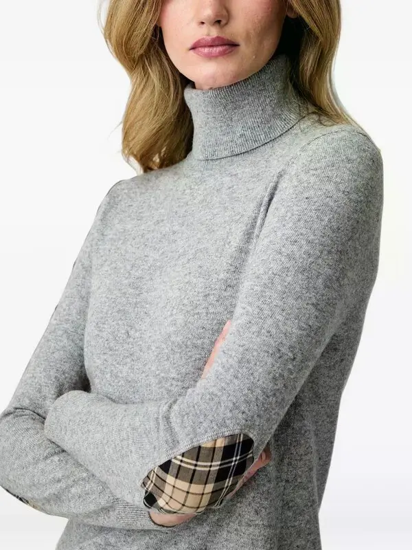 Barbour Pendle Tartan-patch Roll-neck Sweater