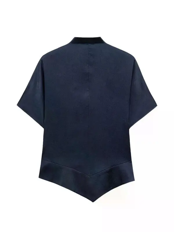 Shanghai Tang Drape Asymmetric-hem Silk Top