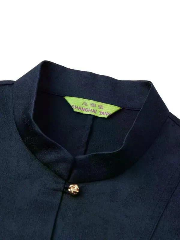 Shanghai Tang Drape Asymmetric-hem Silk Top