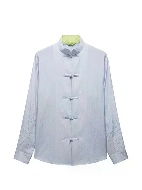 Shanghai Tang Fortune Tang Frog-fastening Shirt Jacket - Blue