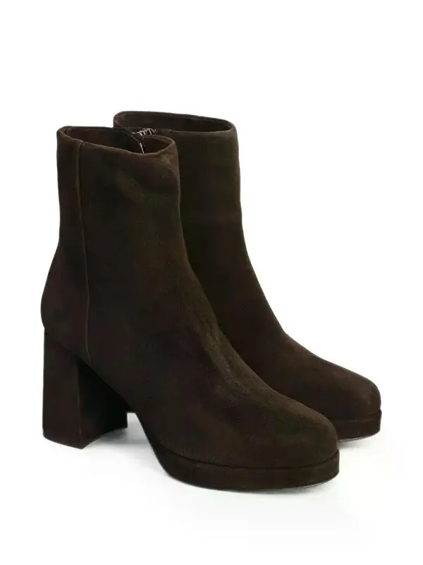 THE SELLER Suede Platform Ankle Boots - Brown