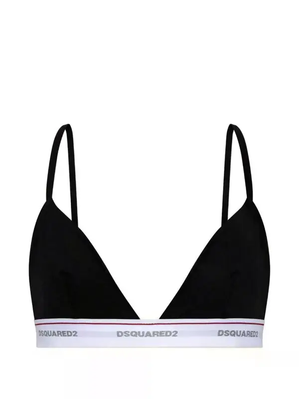 Dsquared2 Logo-underband Triangle Bra - Black