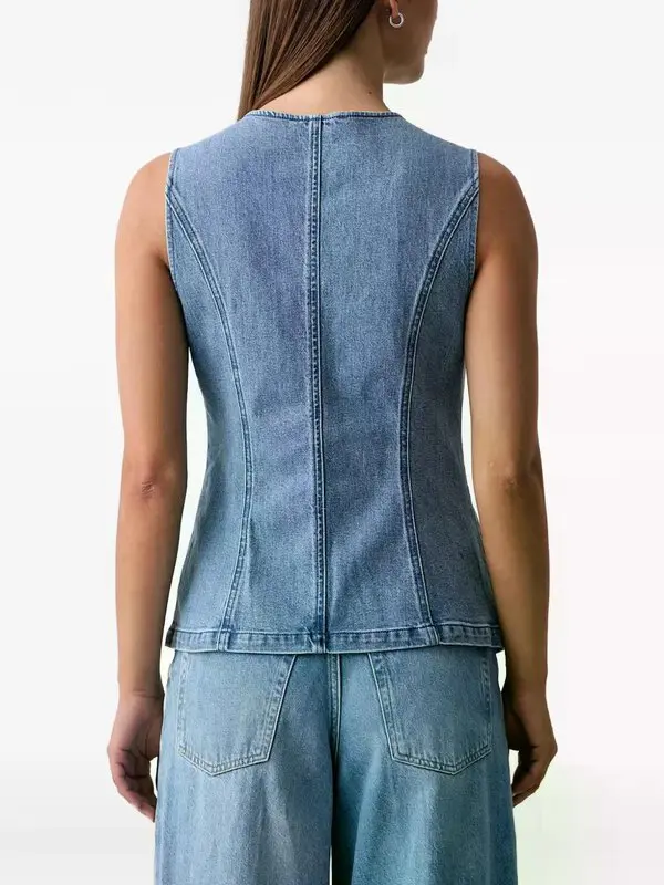 MORGAN Button-up Denim Top