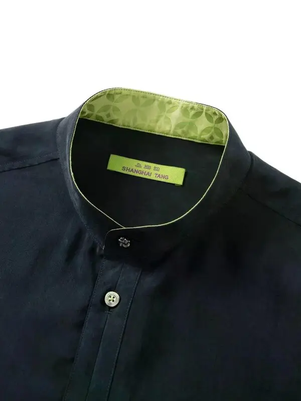 Shanghai Tang Fortune Mandarin-collar Chest-pocket Shirt
