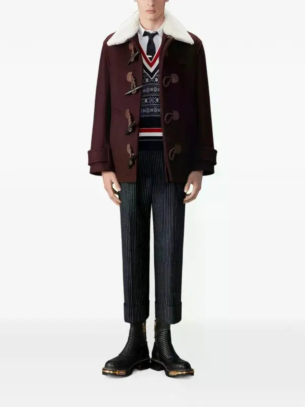 Thom Browne Cashmere Snowflake Jacquard V-neck Pullover
