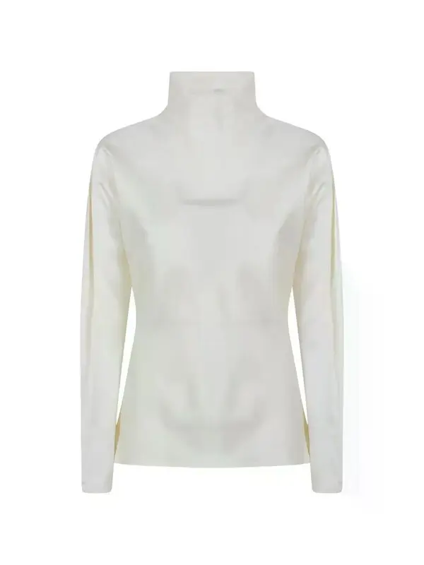 RÓHE High-neck Button-back Top - Neutrals