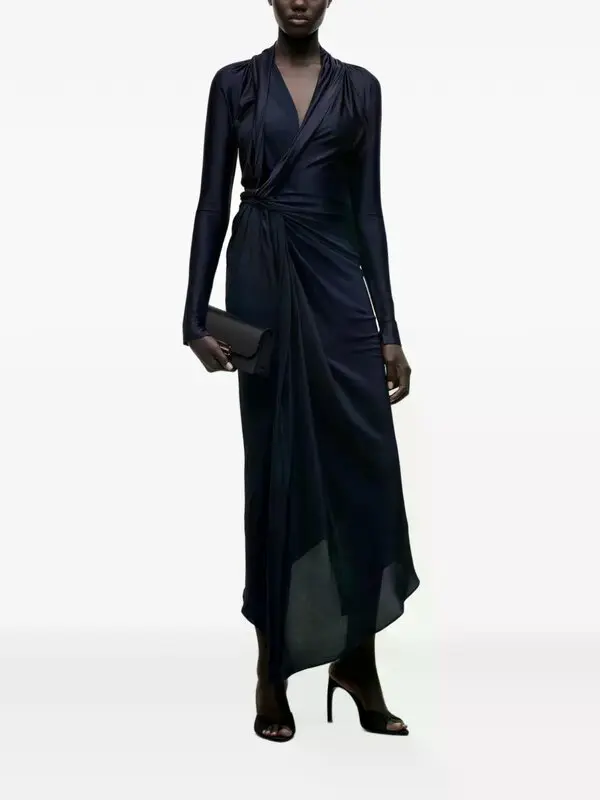 Victoria Beckham Lea Knotted-detail Midi Dress - Blue