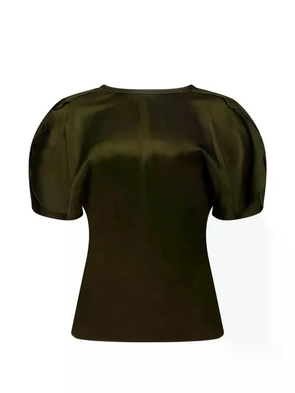 Victoria Beckham Bela Slit-sleeve Top - Green