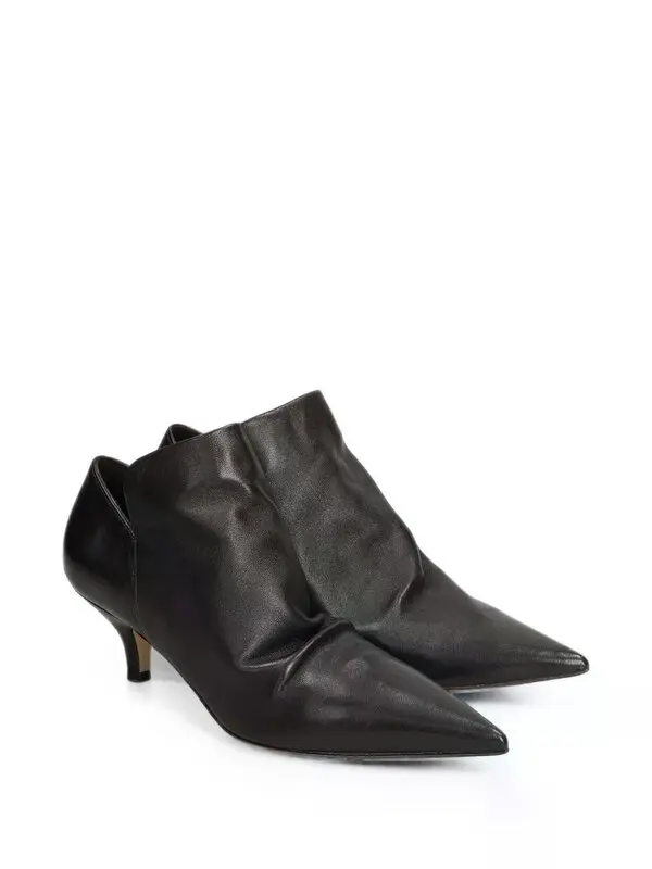 THE SELLER Ruched Pointed-toe Ankle Boots