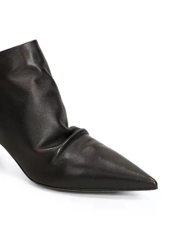 THE SELLER Ruched Pointed-toe Ankle Boots