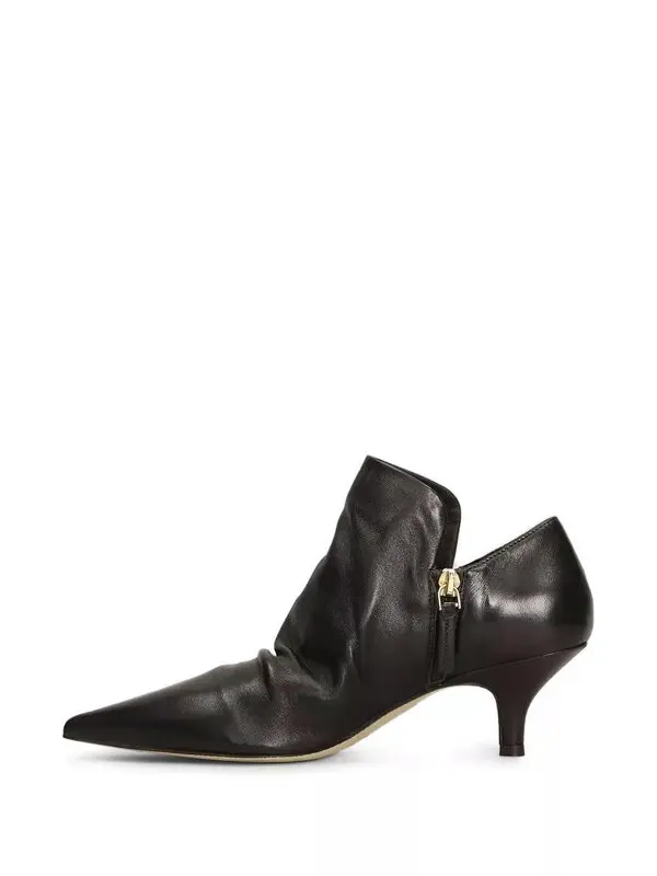 THE SELLER Ruched Pointed-toe Ankle Boots