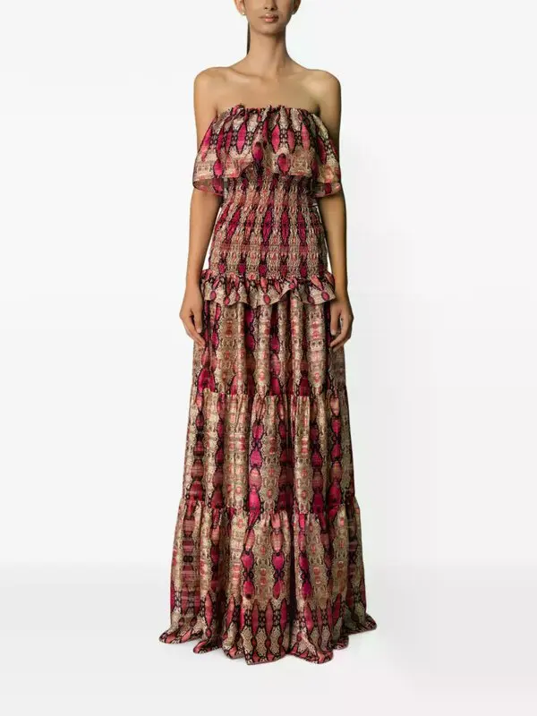 MIAU BY CLARA ROTESCU Meraki Tiered Ruffled Maxi Dress - Neutrals