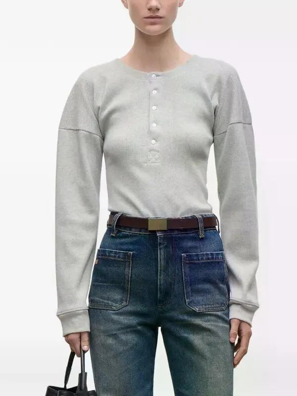 Victoria Beckham Button-fastening Ribbed Sweatshirt