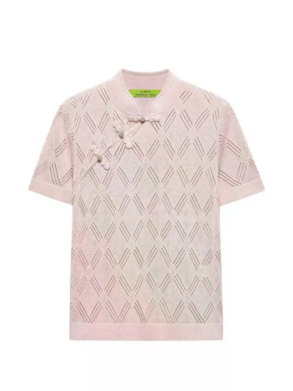 Shanghai Tang Silk Knit Top - Pink