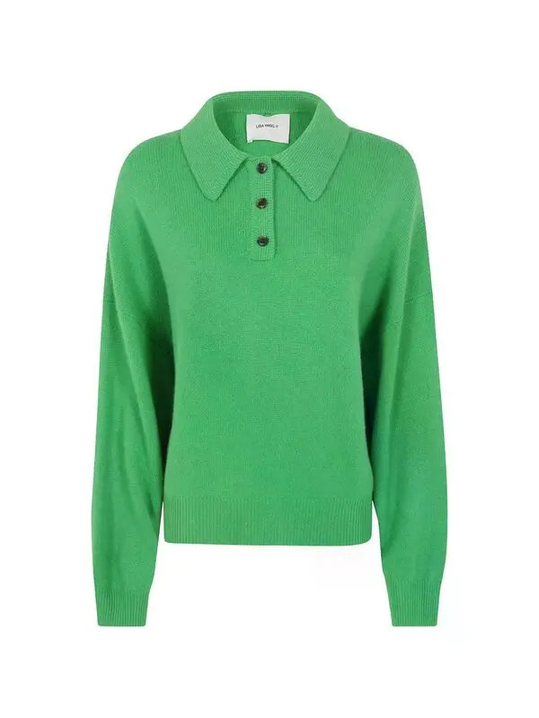 LISA YANG Cashmere Knitted Polo Shirt - Green