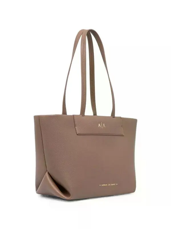 Armani Exchange Logo-plaque Pebbled-effect Tote Bag