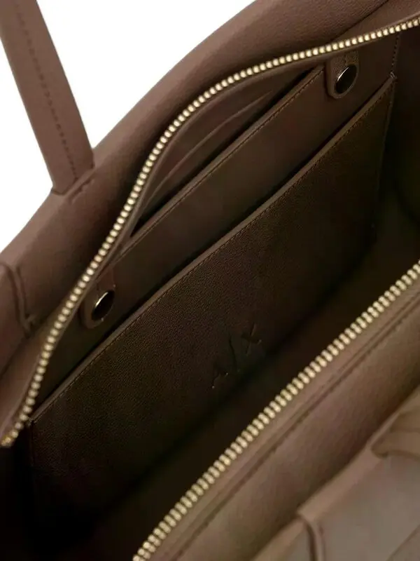 Armani Exchange Logo-plaque Pebbled-effect Tote Bag