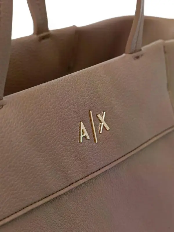 Armani Exchange Logo-plaque Pebbled-effect Tote Bag