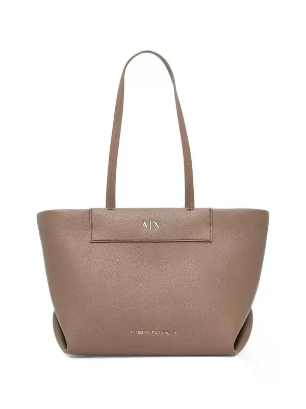 Armani Exchange Logo Plaque Tote Bag