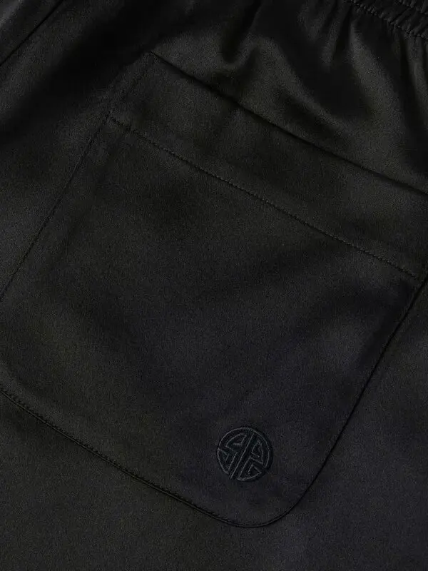 Shanghai Tang Wide-leg Mulberry Silk Trousers