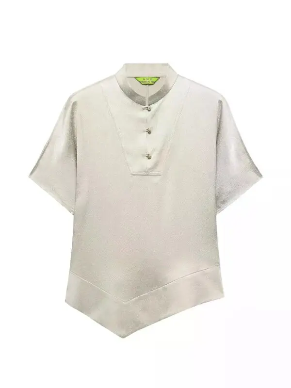 Shanghai Tang Drape Frog-button Asymmetric Top
