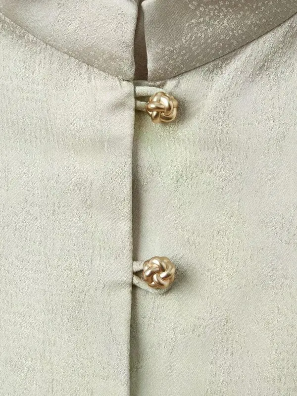 Shanghai Tang Drape Frog-button Asymmetric Top