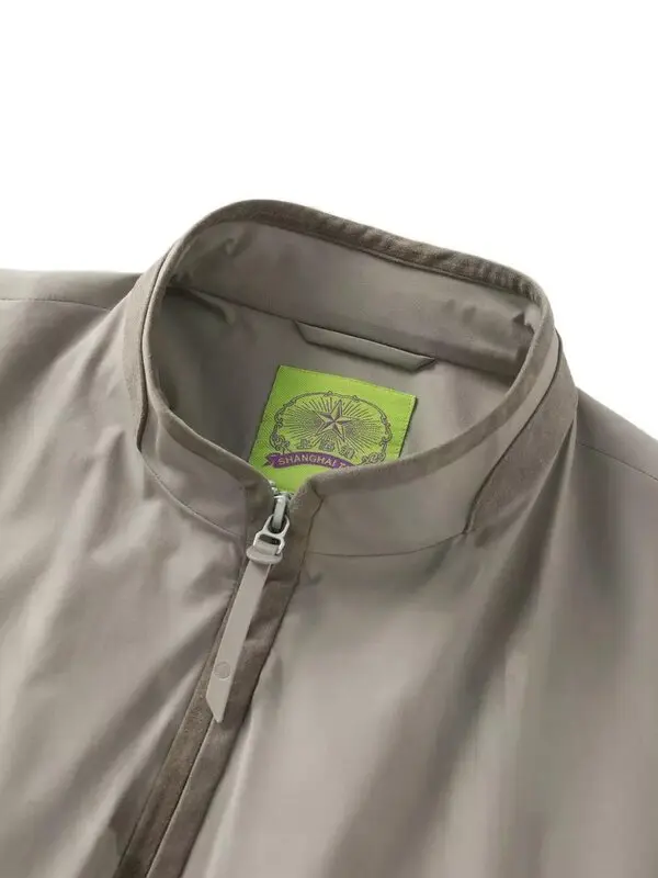 Shanghai Tang Mandarin Zip-up High-neck Jacket