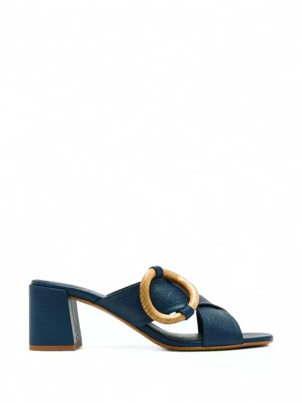 PEDRO GARCIA Uxia Wooden-buckle Sandals - Blue