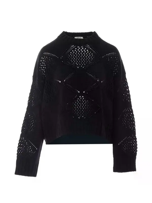 Liu Jo Open-knit Blazer With Rhinestone Embellishment
